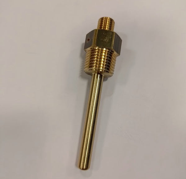 Brass 1/2" BSP x 77mm Temperature Sensor Pocket – BiomassSparesOnline.co.uk